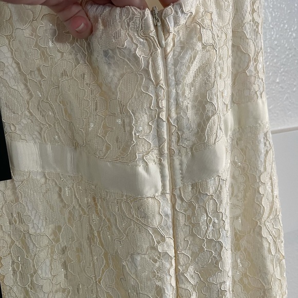 Lulus | Dresses | Lulus Zenith Cream Lace Maxi Wedding Dress Cross ...